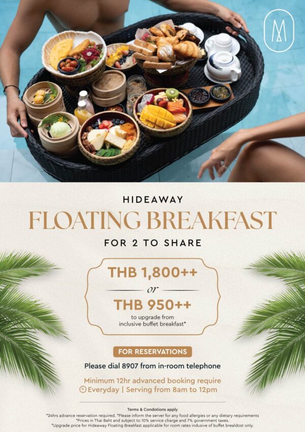 Floating Breakfast in Phuket at Avista Hideaway Phuket Patong